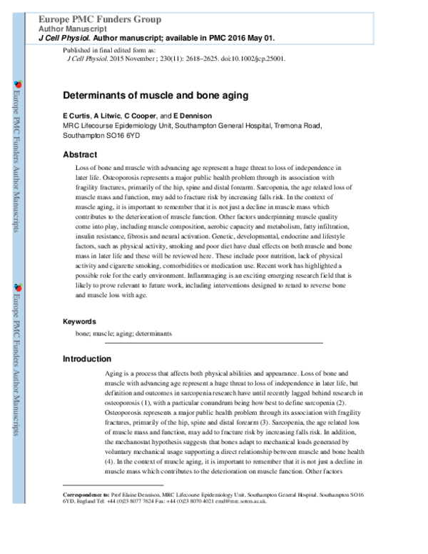 (PDF) Determinants of Muscle and Bone Aging