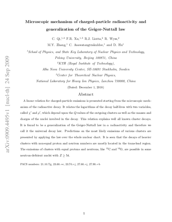 (PDF) Microscopic mechanism of charged-particle radioactivity and ...