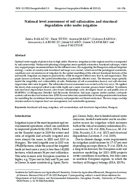 (PDF) National level assessment of soil salinization and structural ...