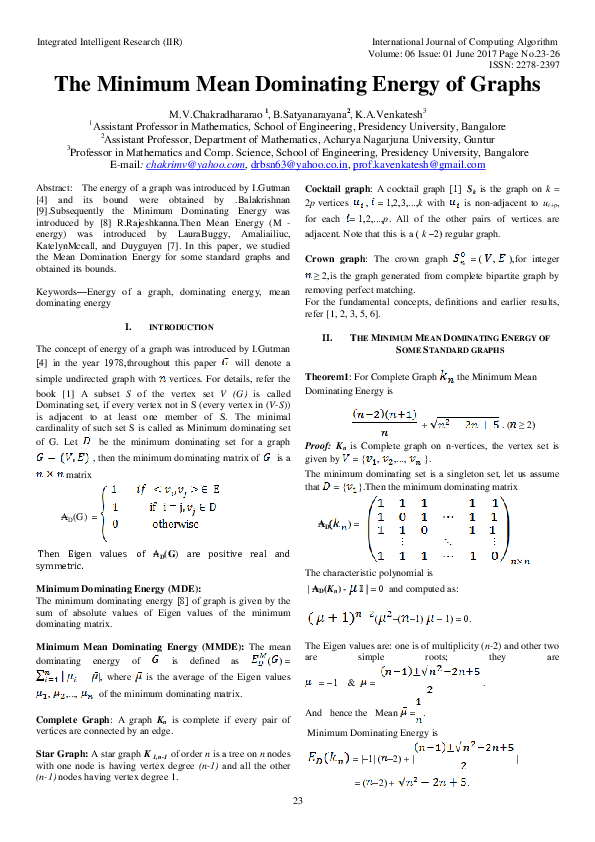 (PDF) The Minimum Mean Dominating Energy of Graphs
