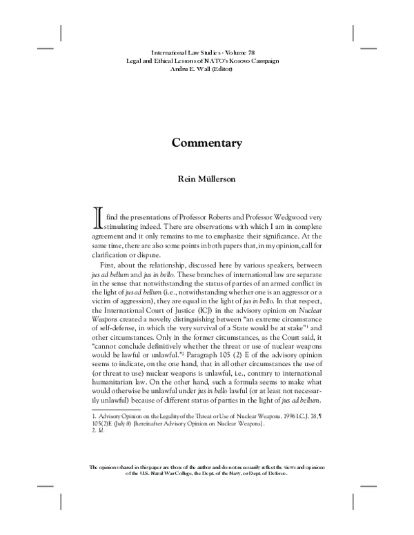 (PDF) Commentary: Part VI | Rein Mullerson - Academia.edu