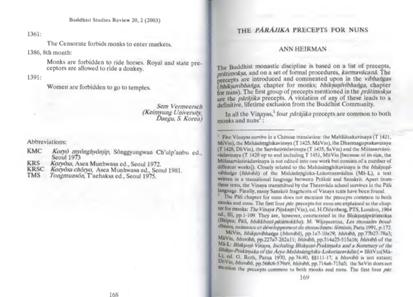 (PDF) Parajika Precepts for Nuns