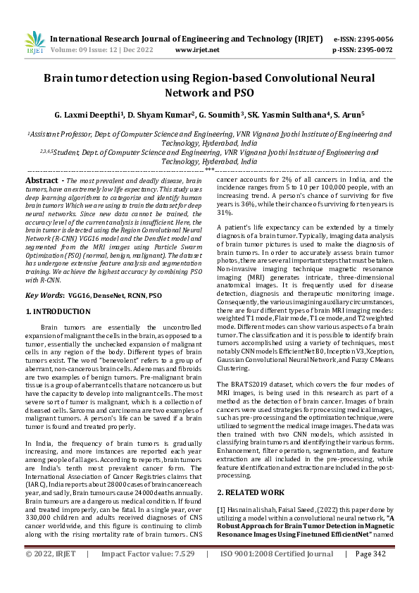 Pdf Brain Tumor Detection Using Region Based Convolutional Neural