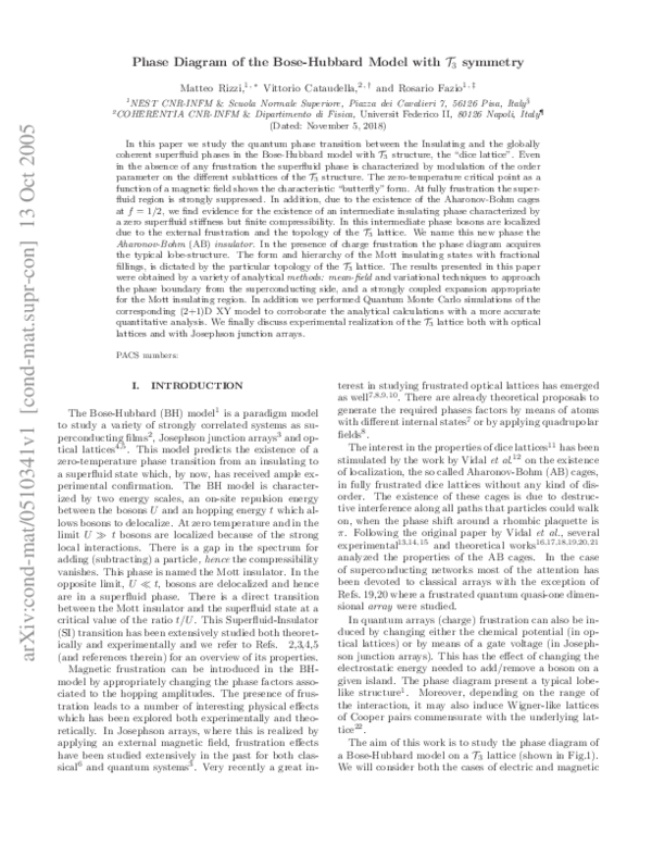 (PDF) Phase diagram of the Bose-Hubbard model withT3symmetry