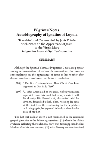 (PDF) Pilgrim's Notes. Autobiography of Ignatius of Loyola [..] with ...
