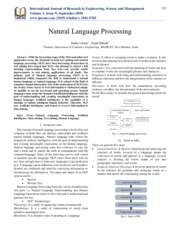 (PDF) Natural Language Processing