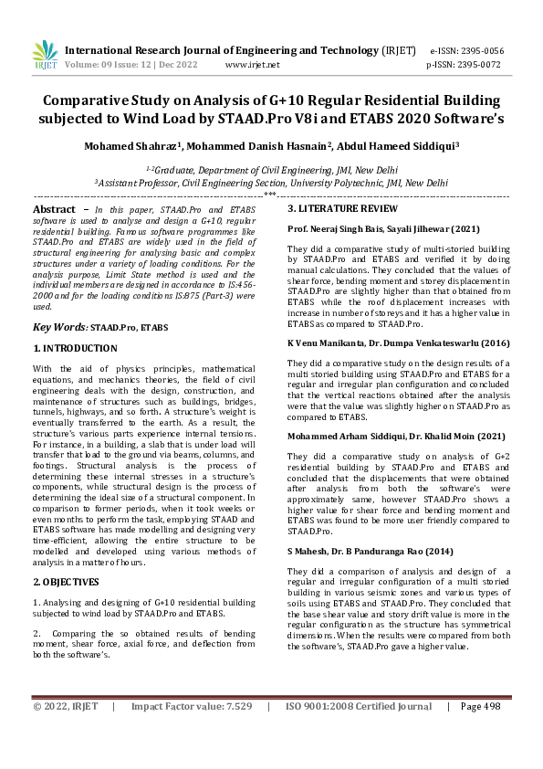 Pdf Comparative Study On Analysis Of G 10 Regular Residential