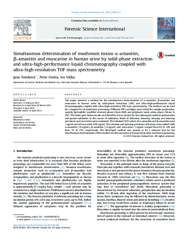 (PDF) Simultaneous determination of mushroom toxins α-amanitin, β ...