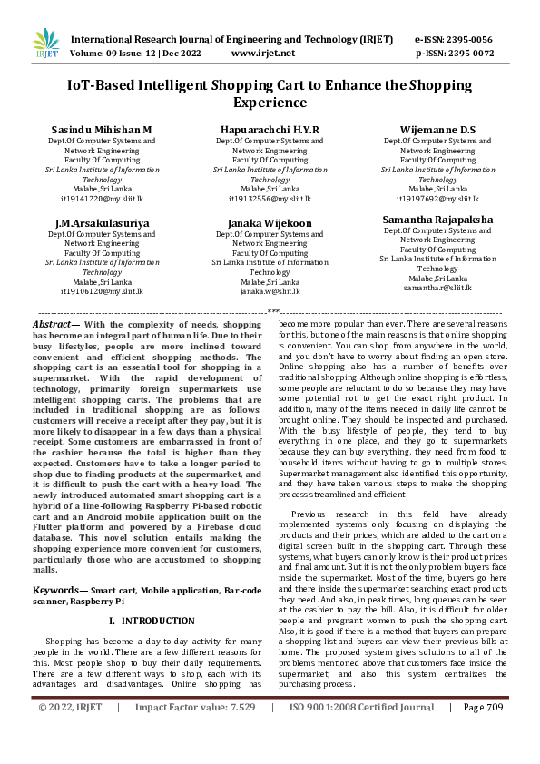 (PDF) IoT-Based Intelligent Shopping Cart to Enhance the Shopping ...
