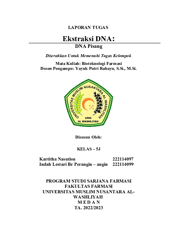 (DOC) Ekstraksi DNA PISANG