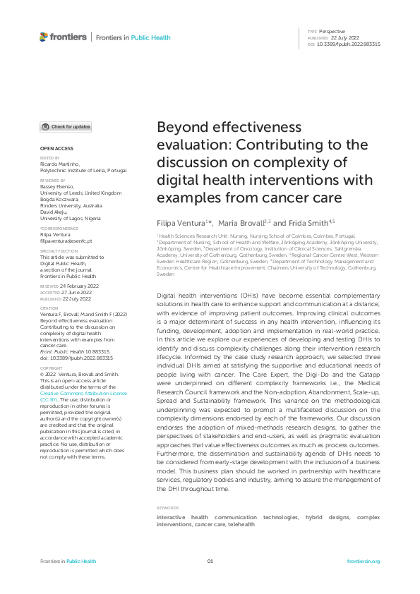 (PDF) Beyond effectiveness evaluation: Contributing to the discussion ...