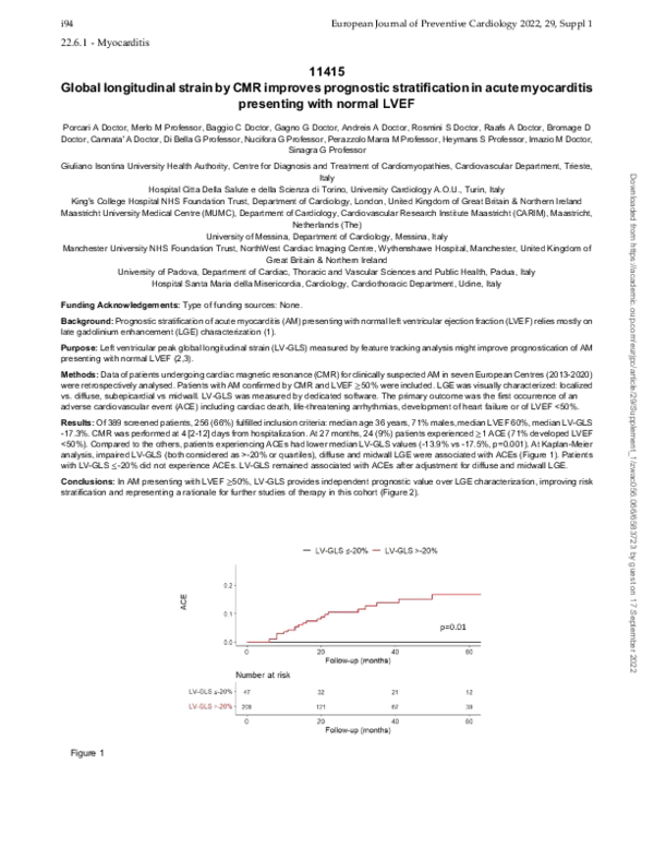 (PDF) Global longitudinal strain by CMR improves prognostic ...