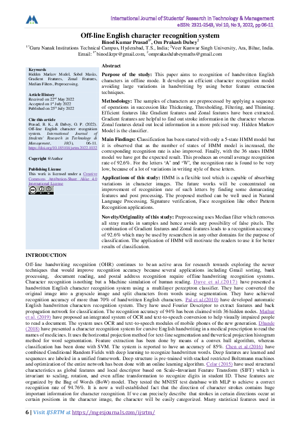 (PDF) Off-line English character recognition system