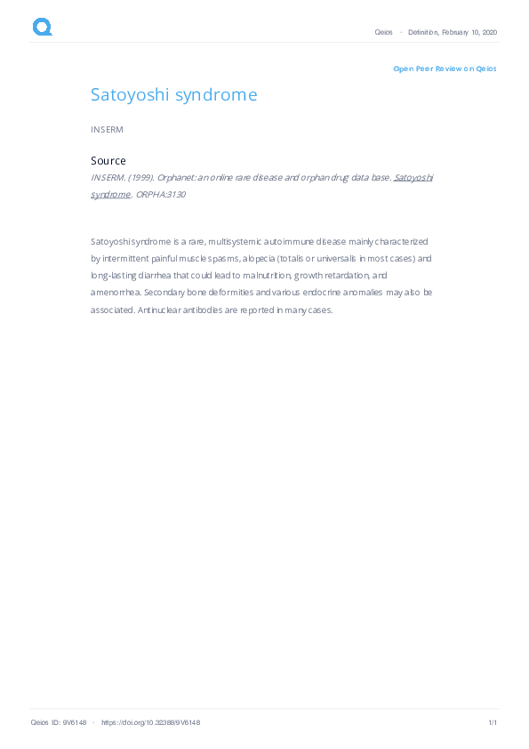 (PDF) Satoyoshi syndrome | Muralidharan Nair - Academia.edu