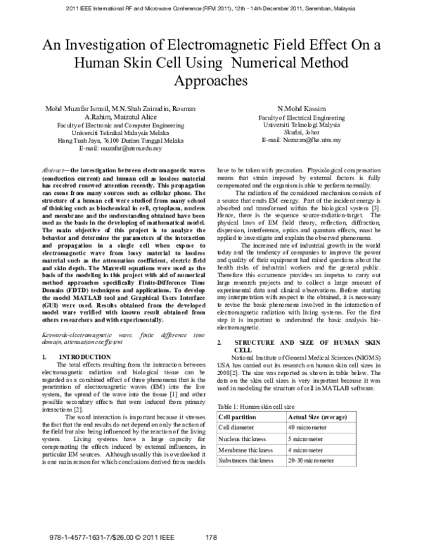 (PDF) An investigation of electromagnetic field effect on a human skin ...