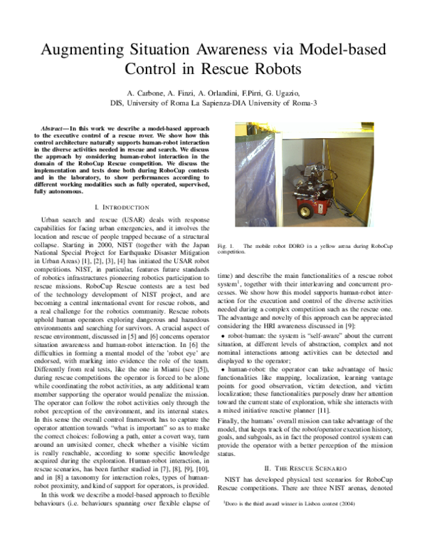 (PDF) Augmenting situation awareness via model-based control in rescue ...