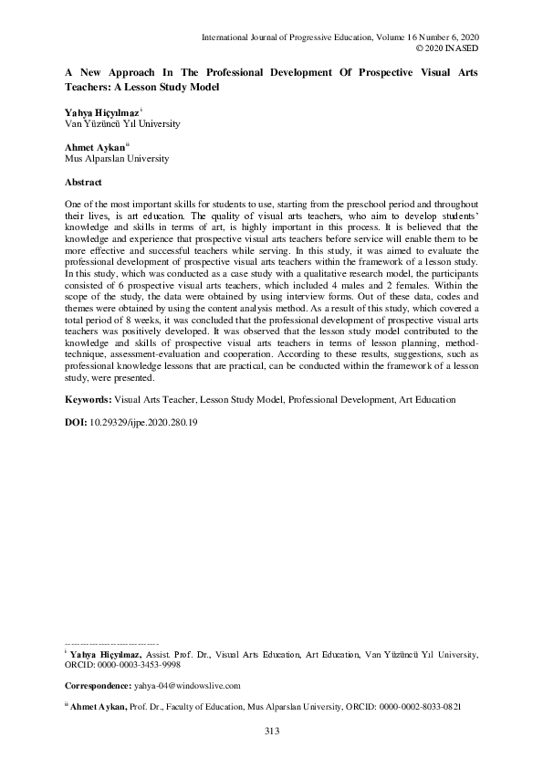 (PDF) A New Approach In The Professional Development Of Prospective ...