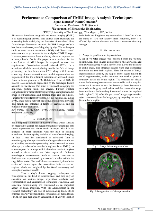 (PDF) Performance Comparison of FMRI Image Analysis Techniques | Bipan Kaushal - Academia.edu