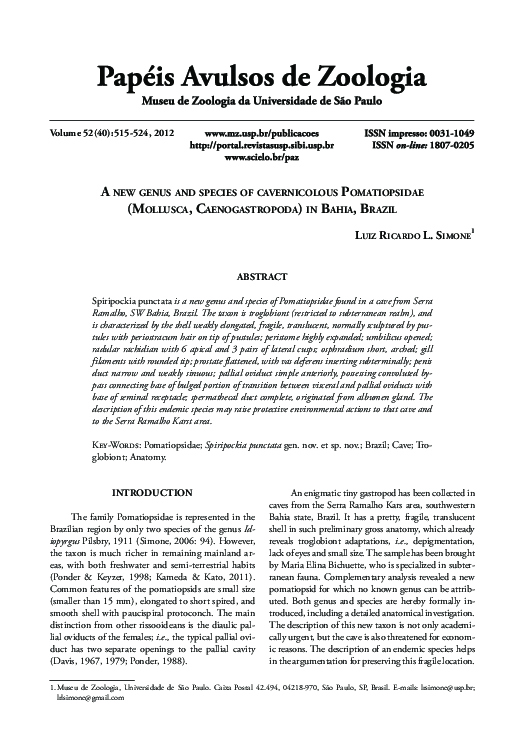 (PDF) A new genus and species of cavernicolous Pomatiopsidae (Mollusca ...