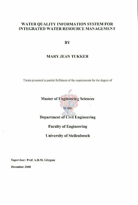 (PDF) Water quality information system for integrated water resource ...