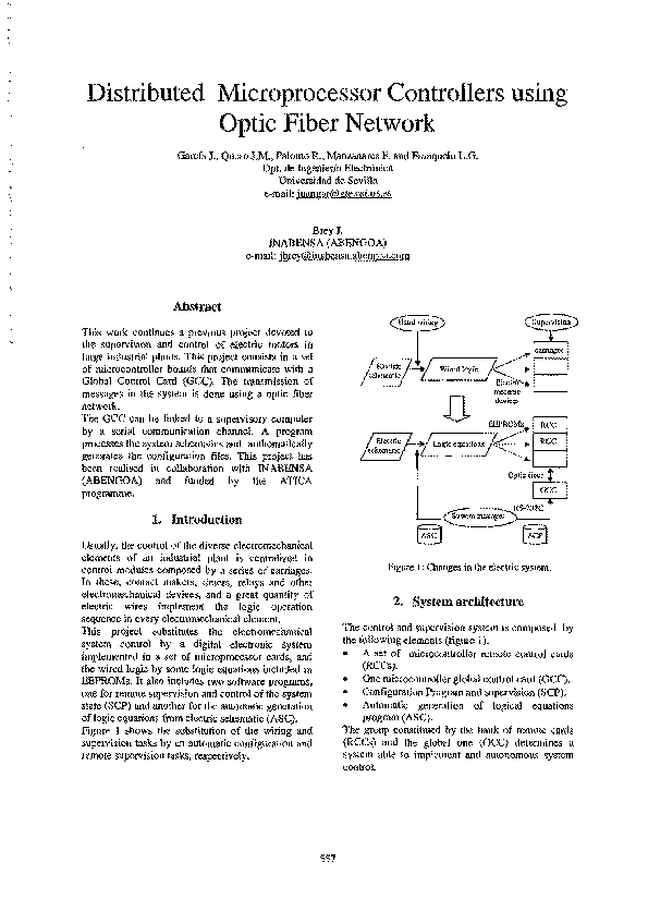 (PDF) Distributed Microprocessor Controllers using Optic Fiber Network