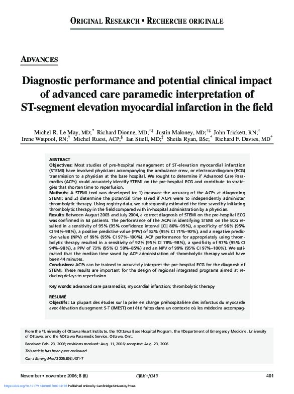 (PDF) Diagnostic performance and potential clinical impact of advanced ...