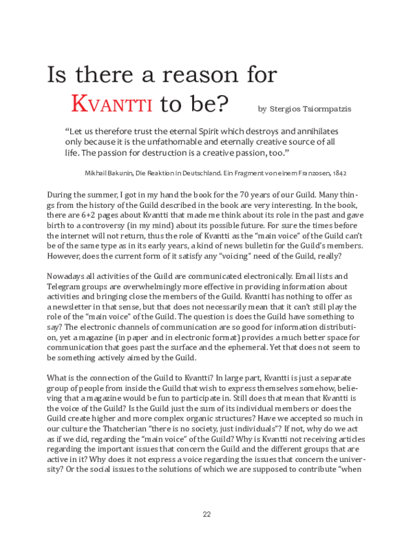 (PDF) Is there a reason for Kvantti to be?