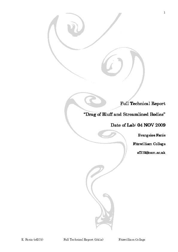 (PDF) Drag of Bluff and Streamlined Bodies