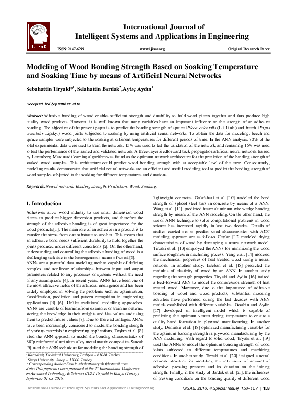 (PDF) Modeling of Wood Bonding Strength Based on Soaking Temperature ...