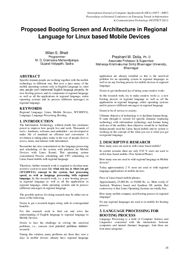 (PDF) Proposed Booting Screen and Architecture in Regional Language for ...