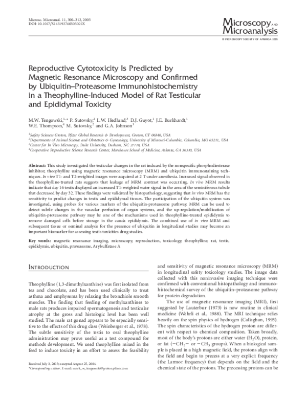 (PDF) Reproductive Cytotoxicity Is Predicted by Magnetic Resonance ...