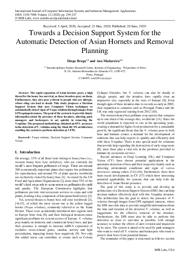 (PDF) Towards a Decision Support System for the Automatic Detection of Asian Hornets and Removal ...