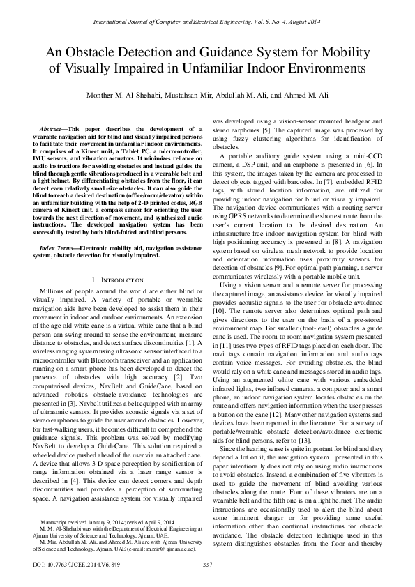 (PDF) An Obstacle Detection and Guidance System for Mobility of ...
