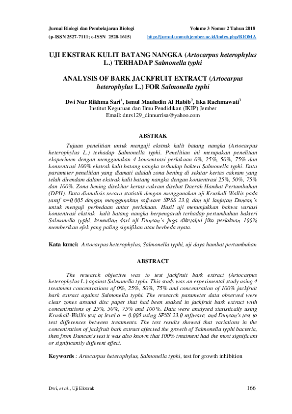 (PDF) UJI EKSTRAK KULIT BATANG NANGKA (Artocarpus heterophylus L ...