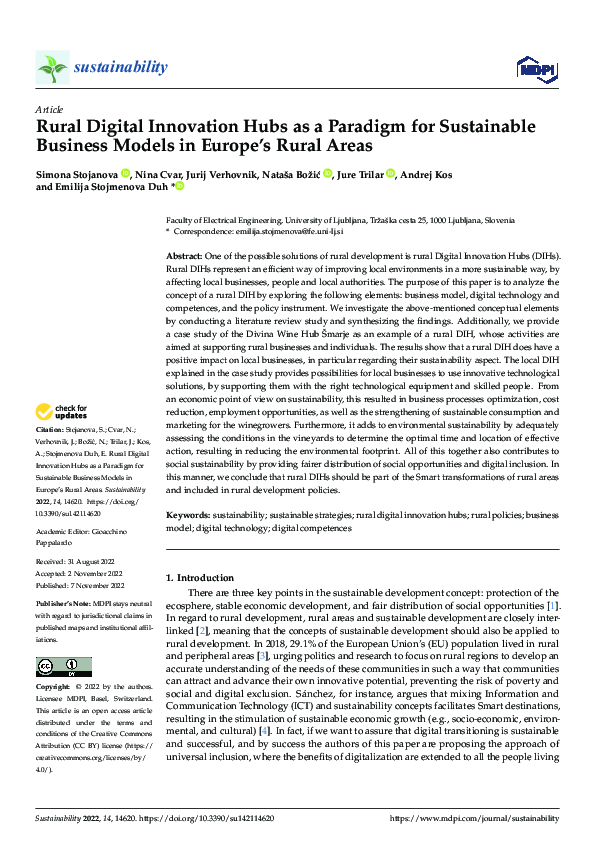 (PDF) Rural Digital Innovation Hubs as a Paradigm for Sustainable ...