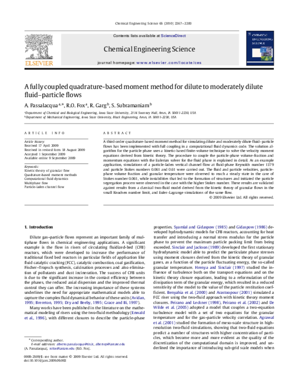 (PDF) A fully coupled quadrature-based moment method for dilute to ...