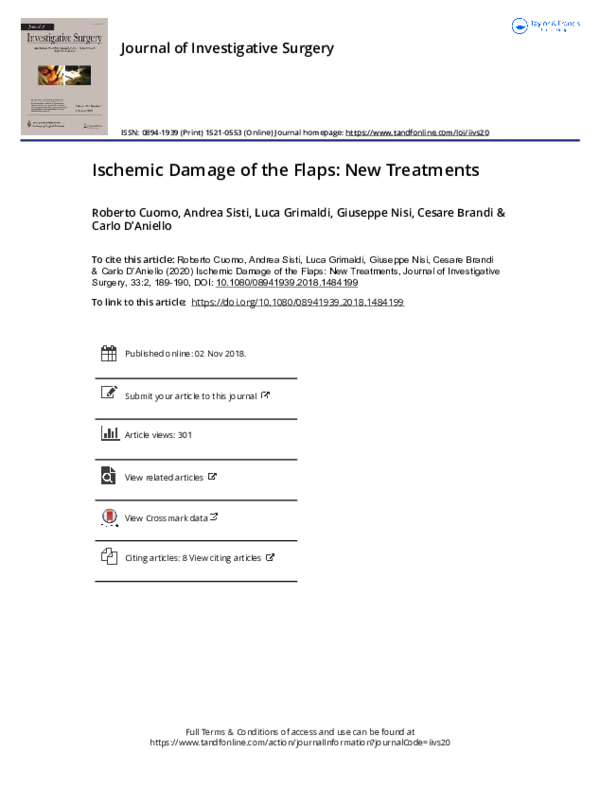 (PDF) Ischemic Damage of the Flaps: New Treatments