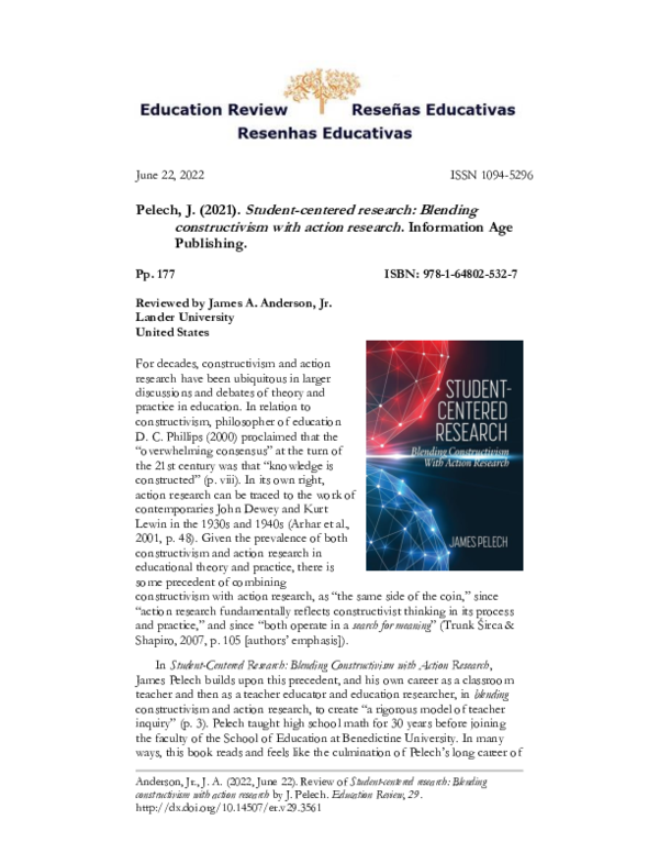 (PDF) Review of Student-centered research: Blending constructivism with action research