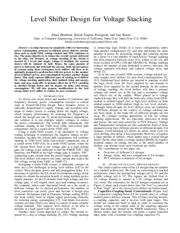 (PDF) Level shifter design for voltage stacking