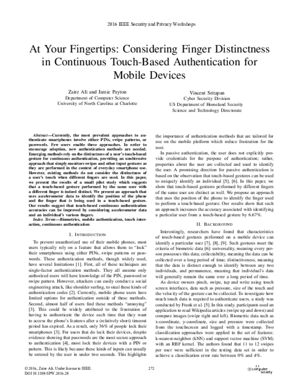 (PDF) At Your Fingertips: Considering Finger Distinctness in Continuous Touch-Based ...