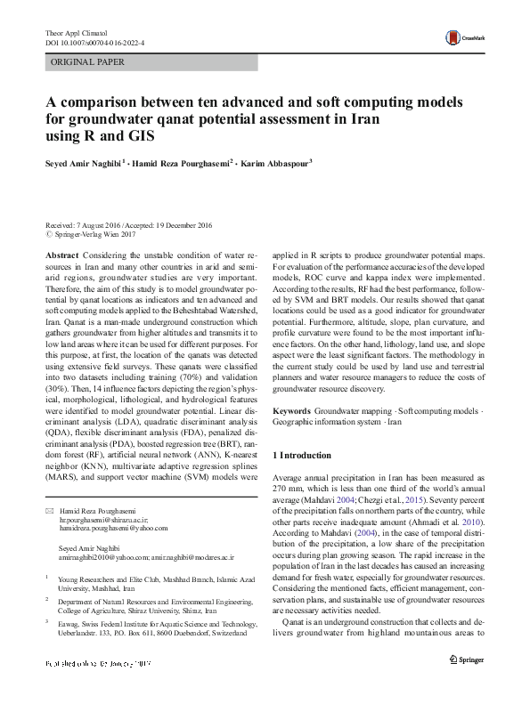 Pdf A Comparison Between Ten Advanced And Soft Computing Models For