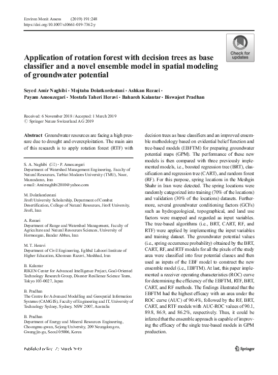 (PDF) Application of rotation forest with decision trees as base ...