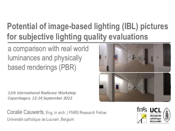 (PDF) Potential of image-based lighting (IBL) pictures for subjective ...