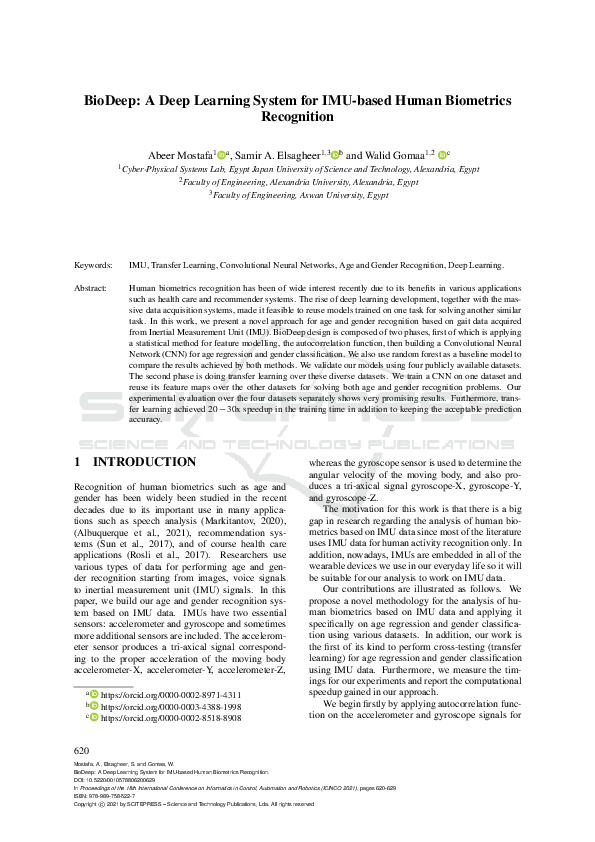 (PDF) BioDeep: A Deep Learning System for IMU-based Human Biometrics Recognition | Abeer Mostafa ...