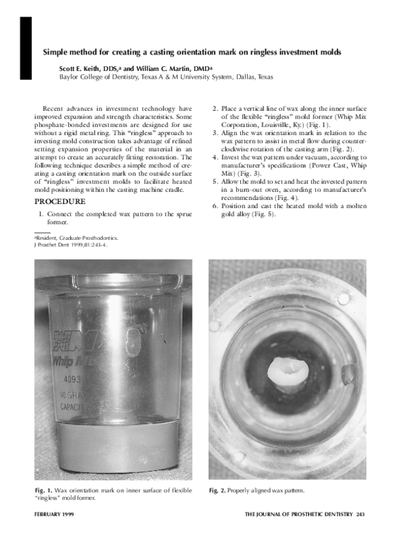 (PDF) Simple method for creating a casting orientation mark on ringless ...
