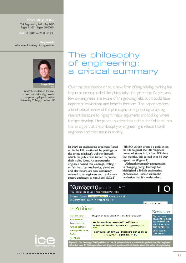 (PDF) The philosophy of engineering: a critical summary