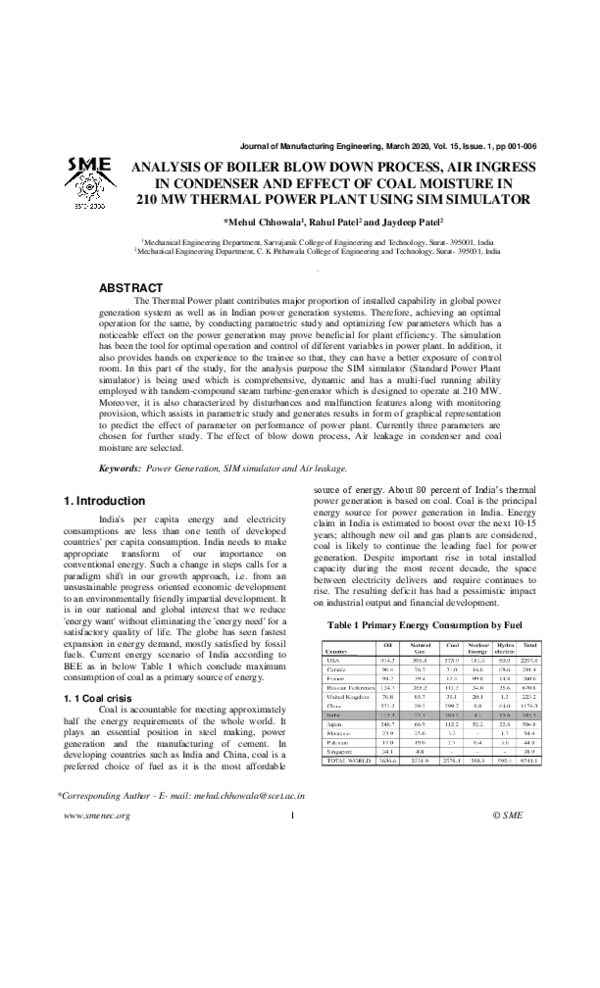(PDF) Analysis of Boiler Blow Down Process, Air Ingress in Condenser ...