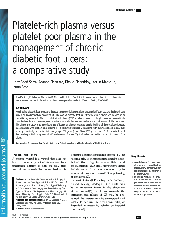(PDF) Platelet-rich plasma versus platelet-poor plasma in the ...
