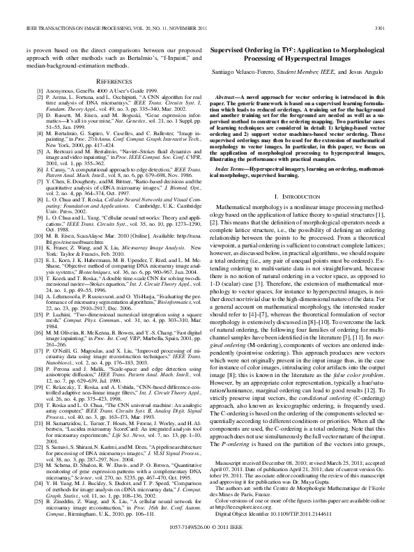 (PDF) Supervised Ordering in ${\rm I}\!{\rm R}^p$: Application to Morphological Processing of ...