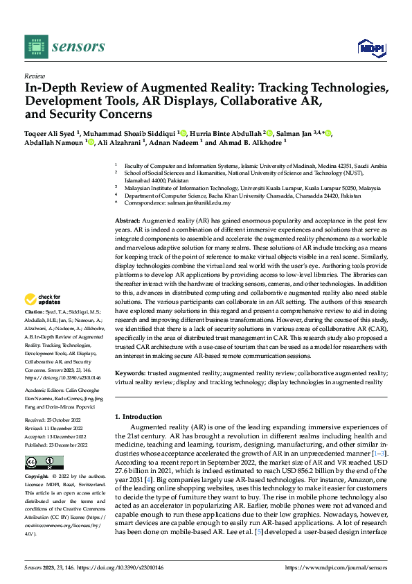 (PDF) In-Depth Review of Augmented Reality: Tracking Technologies, Development Tools, AR ...